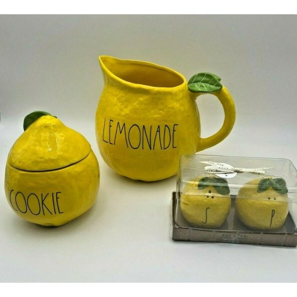Rae Dunn | Kitchen | Rae Dunn Lemon Collection Lemonade Pitcher Cookie ...